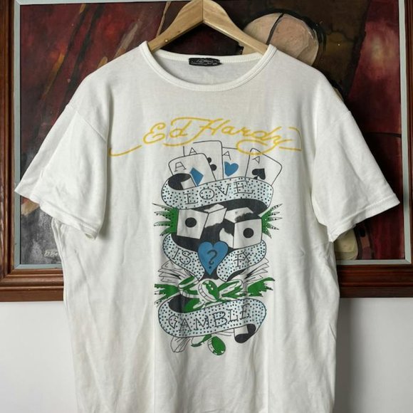 Gildan | Shirts | Ed Hardy By Christian Audigier Vintage Y2k Cards ...